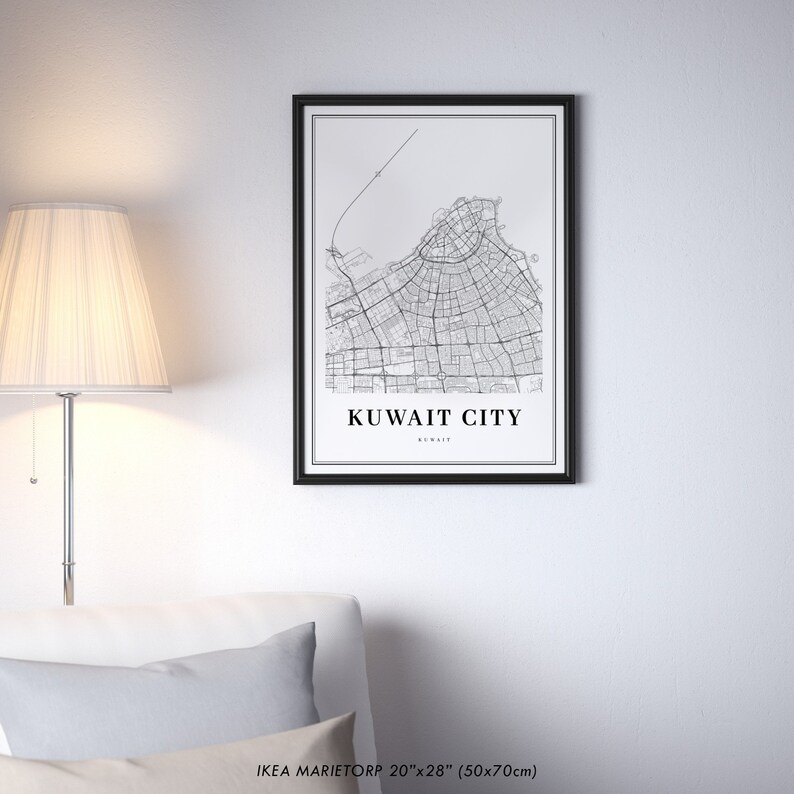 Kuwait City Map Print, Kuwait Map Art Poster, مدينة الكويت Arabian ...