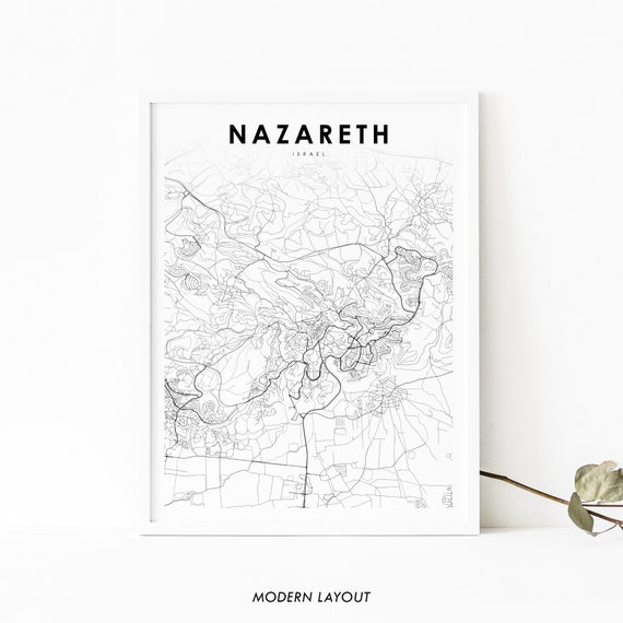 Nazareth Israel Map Print ישראל Map Art Poster City Street - Etsy