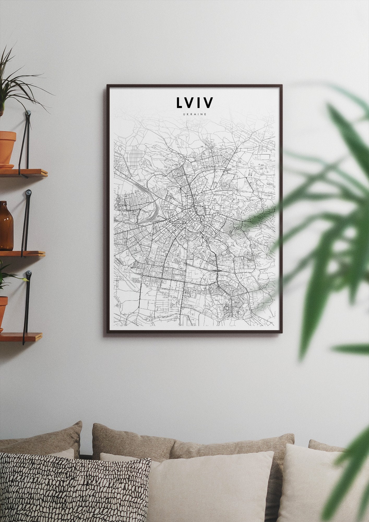 Lviv Ukraine Map Print Map Art Poster Львів Lvov Lviv - Etsy
