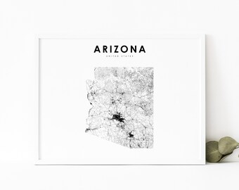 Arizona Map Print. Watercolor Paint Splatter. Cheyenne AZ - Etsy