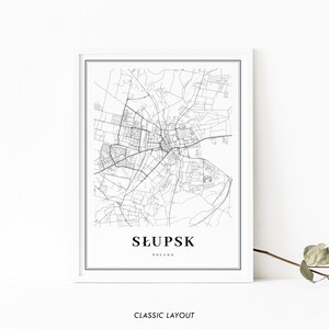 Slupsk Poland Map Print, Map Art Poster, Słupsk Stolp Polska, City ...