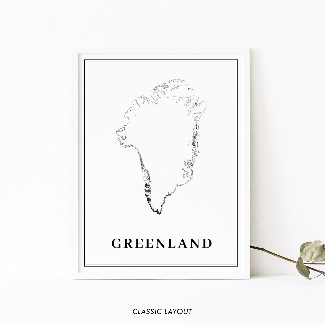 Greenland Map Print, Country Road Map Poster, Kalaallit Nunaat Grønland ...