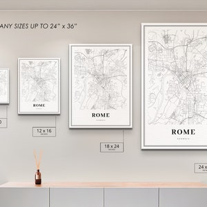 Rome GA Map Print, Georgia USA Map Art Poster, Floyd County, City ...