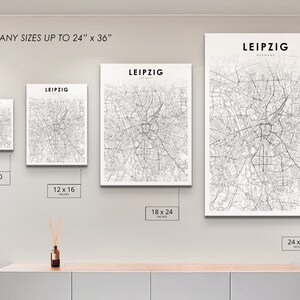 Leipzig Germany Map Print, Map Art Poster, Saxony, City Street Road Map ...