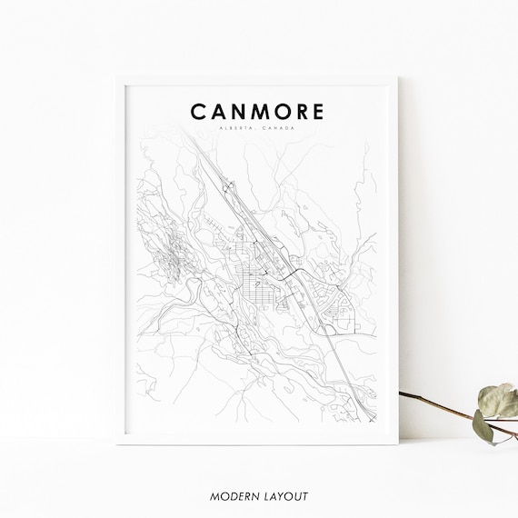 Canmore Alberta Map Print AB Canada Map Art Poster City - Etsy Canada