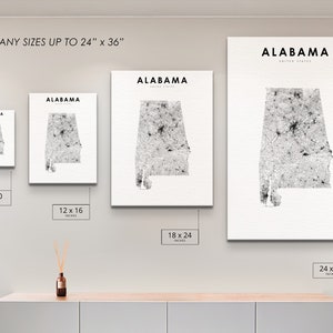 Alabama Map Print, State Road Map Print, AL USA United States Map Art ...