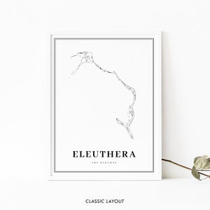 Eleuthera the Bahamas Map Print, Road Map Art Poster, Map Art ...