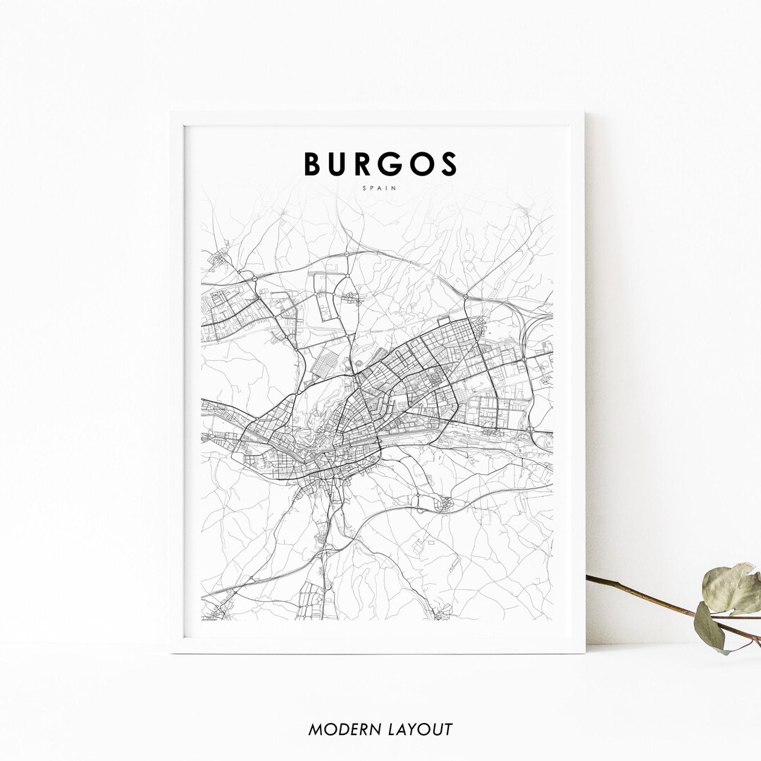 Burgos Spain Map Print, Burgos España Map Art Poster, Castile and León ...