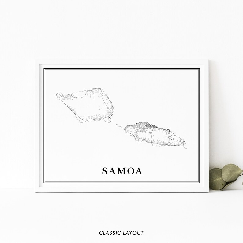 Samoa Map Print Country Road Map Art Poster Sāmoa Samoan - Etsy