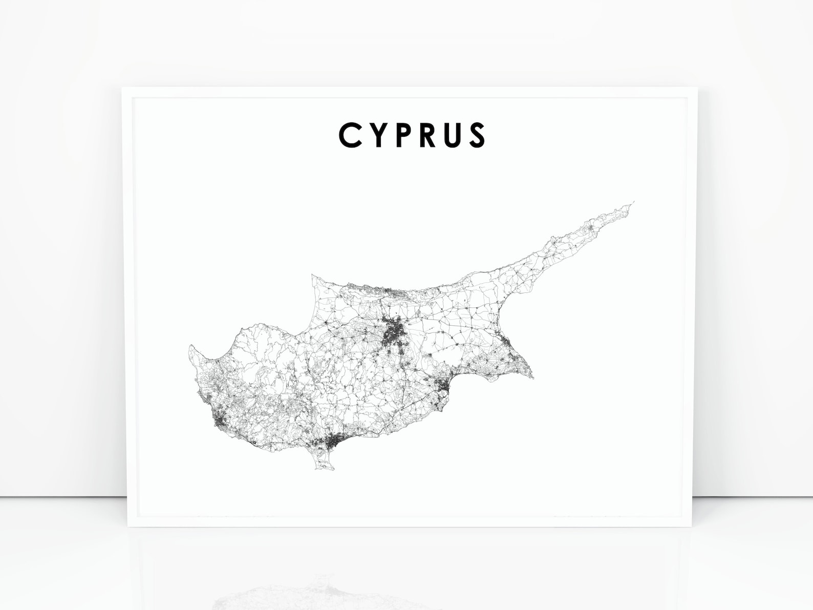 Cyprus Map Print Map Art Poster Κυπριακή Kıbrıs Cumhuriyeti | Etsy