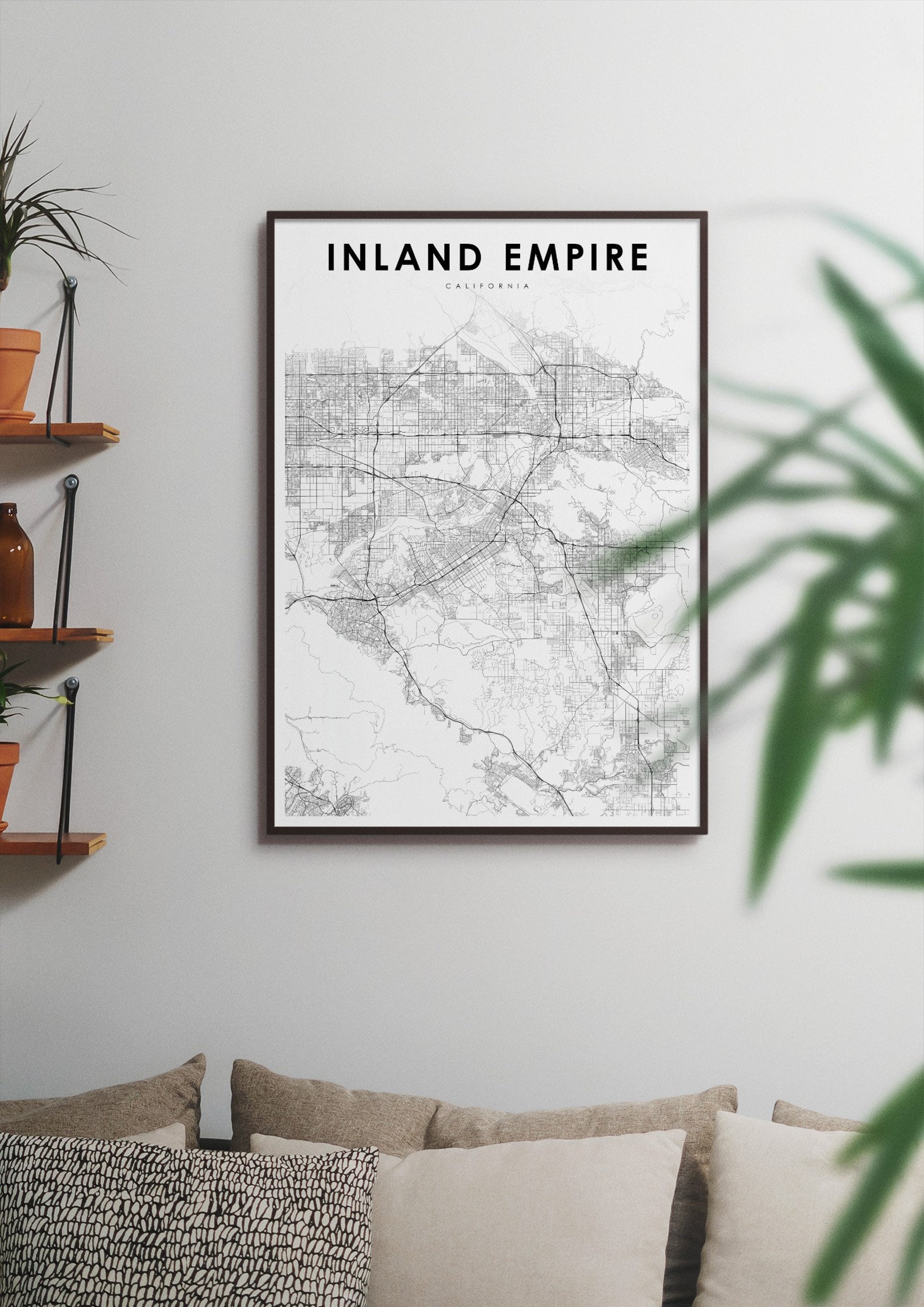 Inland Empire CA Map Print California USA Map Art Poster - Etsy