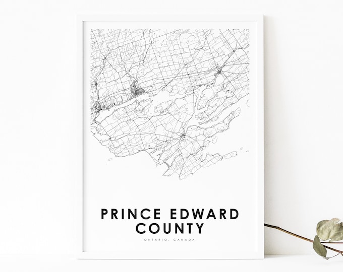 Prince Edward County Map Tea Towel FREE SHIPPING - Etsy Canada