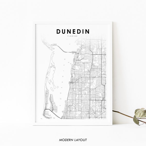 Dunedin City Map Art - Etsy