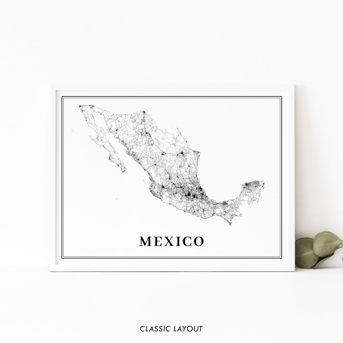 Mexico Map Print Road Map Poster México Estados Unidos - Etsy