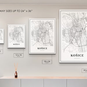 Kosice Slovakia Map Print, Map Art Poster, Košice Kassa Kaschau, City ...