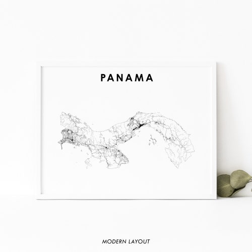 Panama Map Print Panama Map Poster Panama Wall Art - Etsy