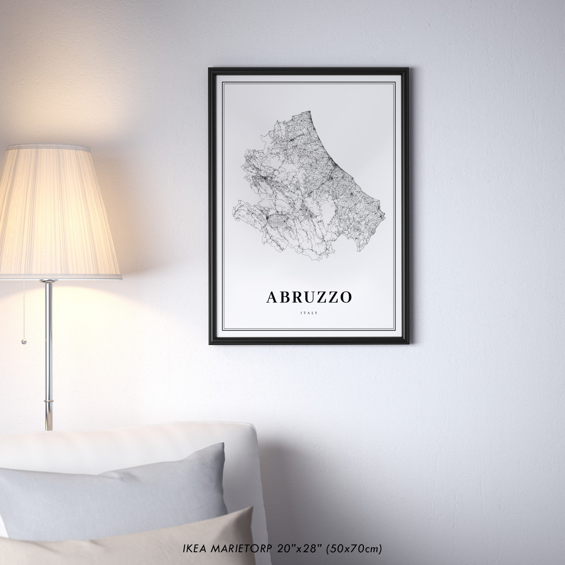 Abruzzo Italy Map Print Road Map Art Poster Abruzzi Abbrùzzu | Etsy