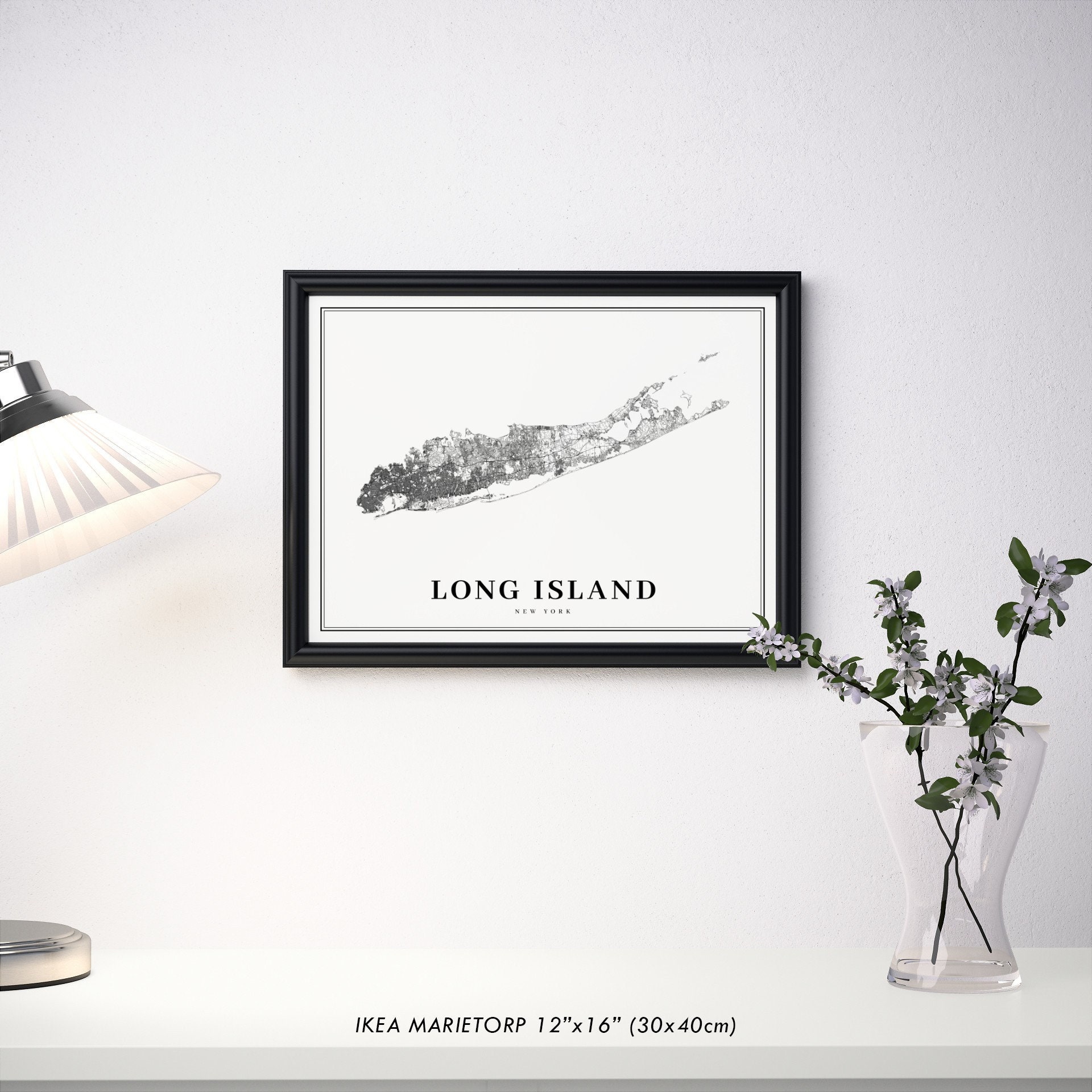 Long Island NY Map Print New York Road Map Print Queens USA - Etsy