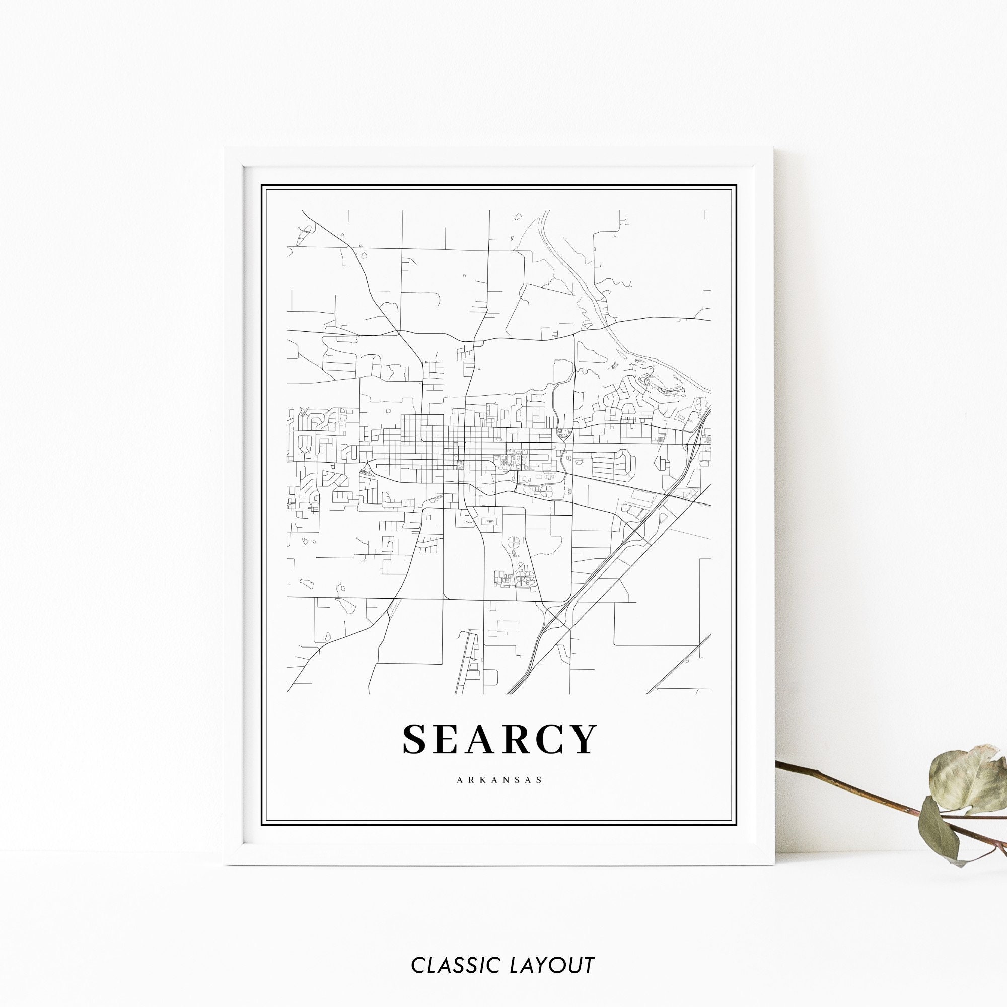 Searcy AR Map Print Arkansas USA Map Art Poster White - Etsy