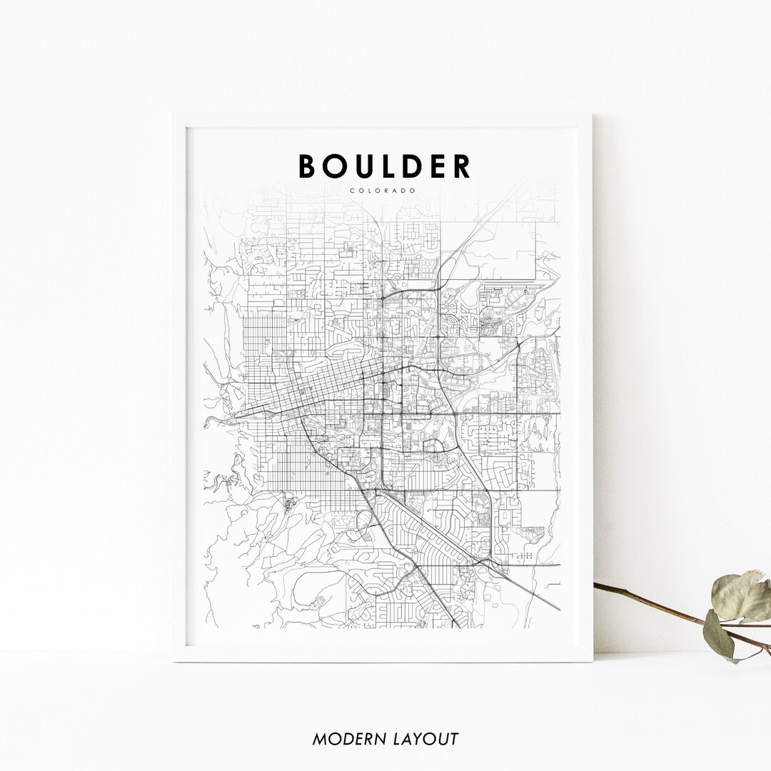Boulder CO Map Print, Colorado Map Art Poster, USA Map Art, City Street ...