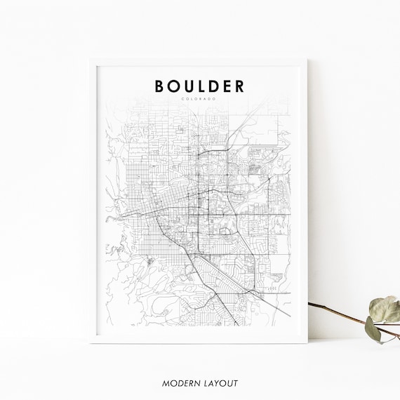 Boulder CO Map Print Colorado Map Art Poster USA Map Art | Etsy