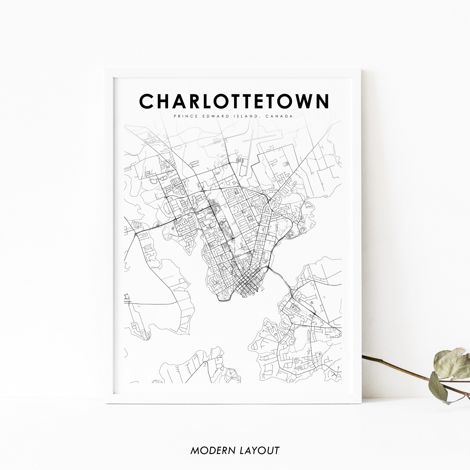 Charlottetown PEI Map Print Prince Edward Island Canada Map - Etsy