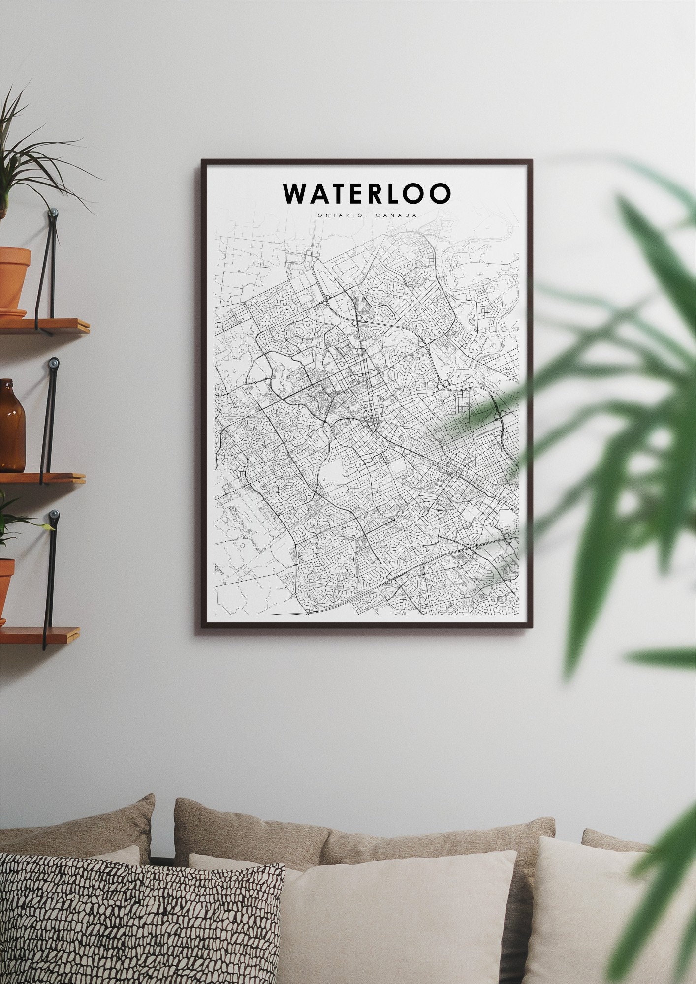 Waterloo Ontario Map Print ON Canada Map Art Poster | Etsy