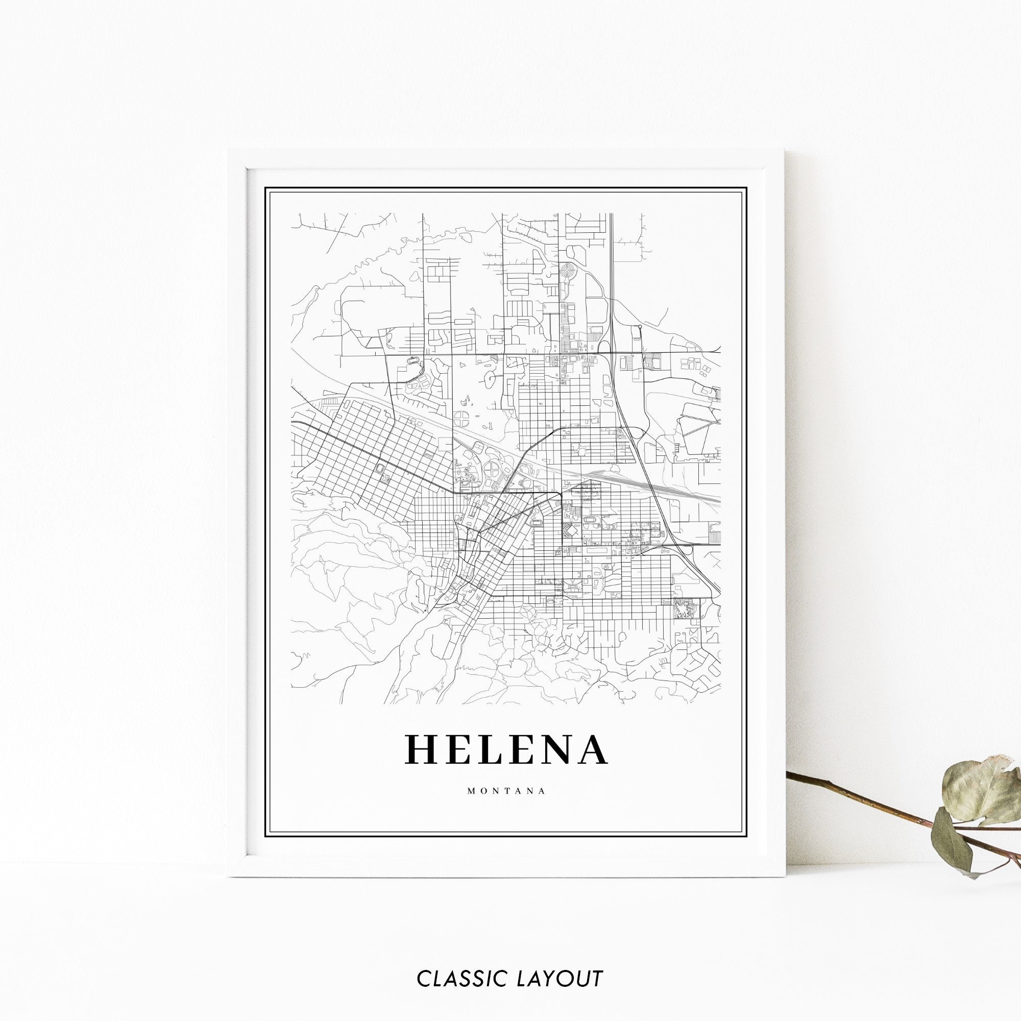 Helena MT Map Print Montana USA Map Art Poster City Street | Etsy