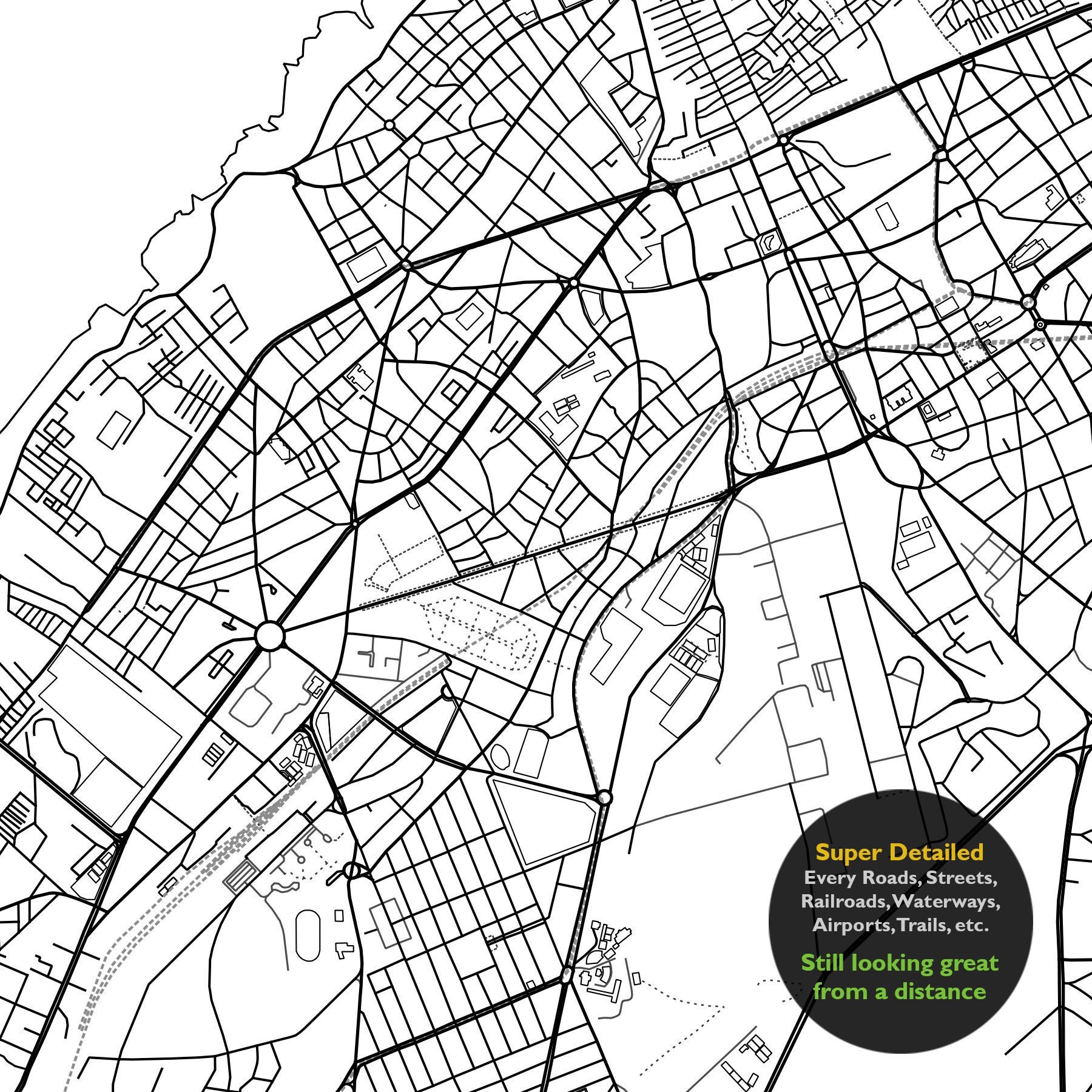 Rabat Morocco Map Print, Map Art Poster, City Street Road Map Print ...
