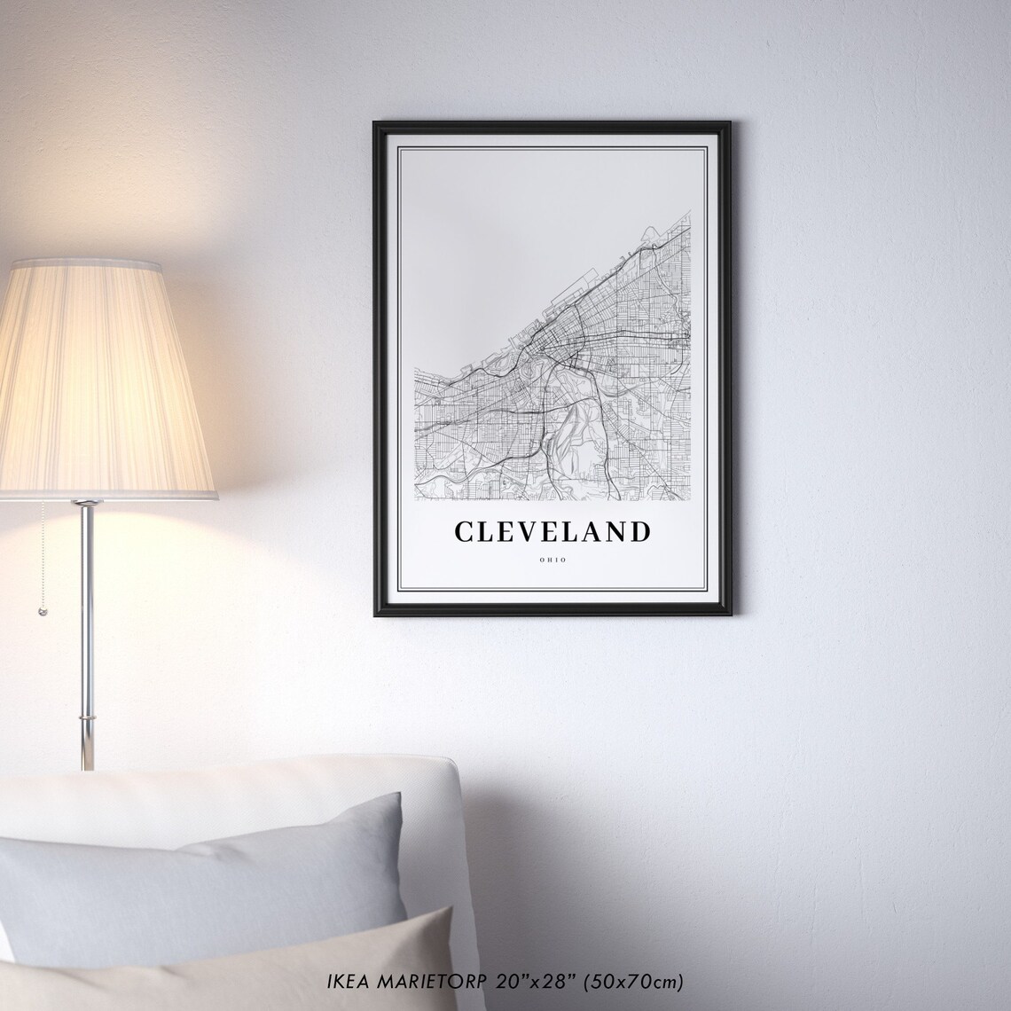 Cleveland OH Map Print, Ohio USA Map Art Poster, Cuyahoga County, City ...
