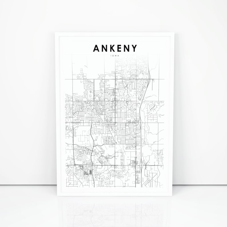 Ankeny IA Map Print Iowa USA Map Art Poster City Street Map | Etsy