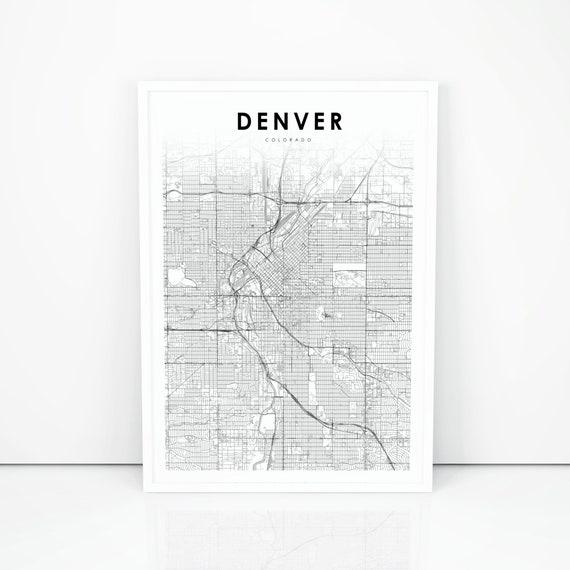 Denver CO Map Print Colorado USA Map Art Poster City Street | Etsy