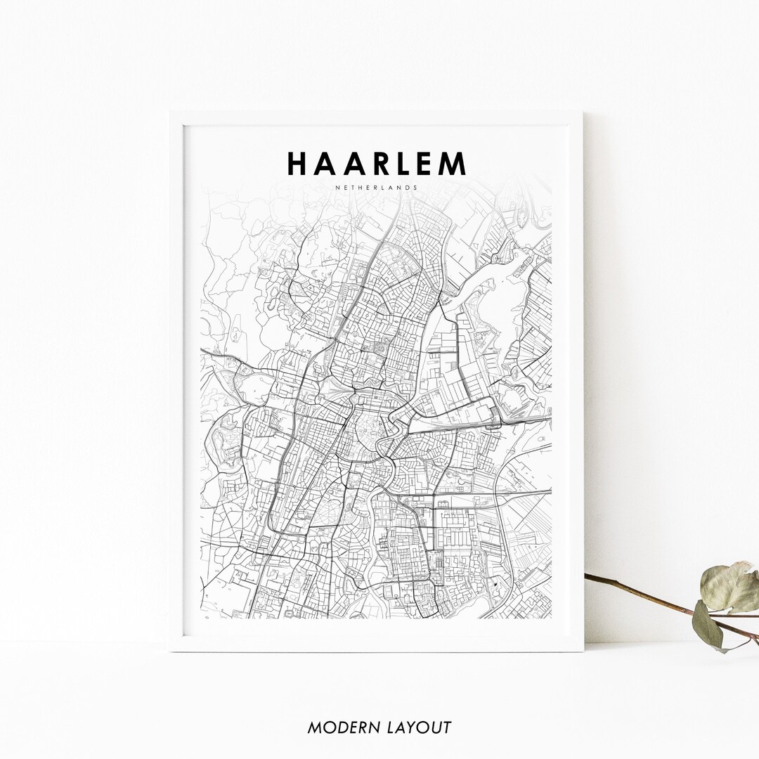 Haarlem Netherlands Map Print, Nederland Map Art Poster, Amsterdam City ...