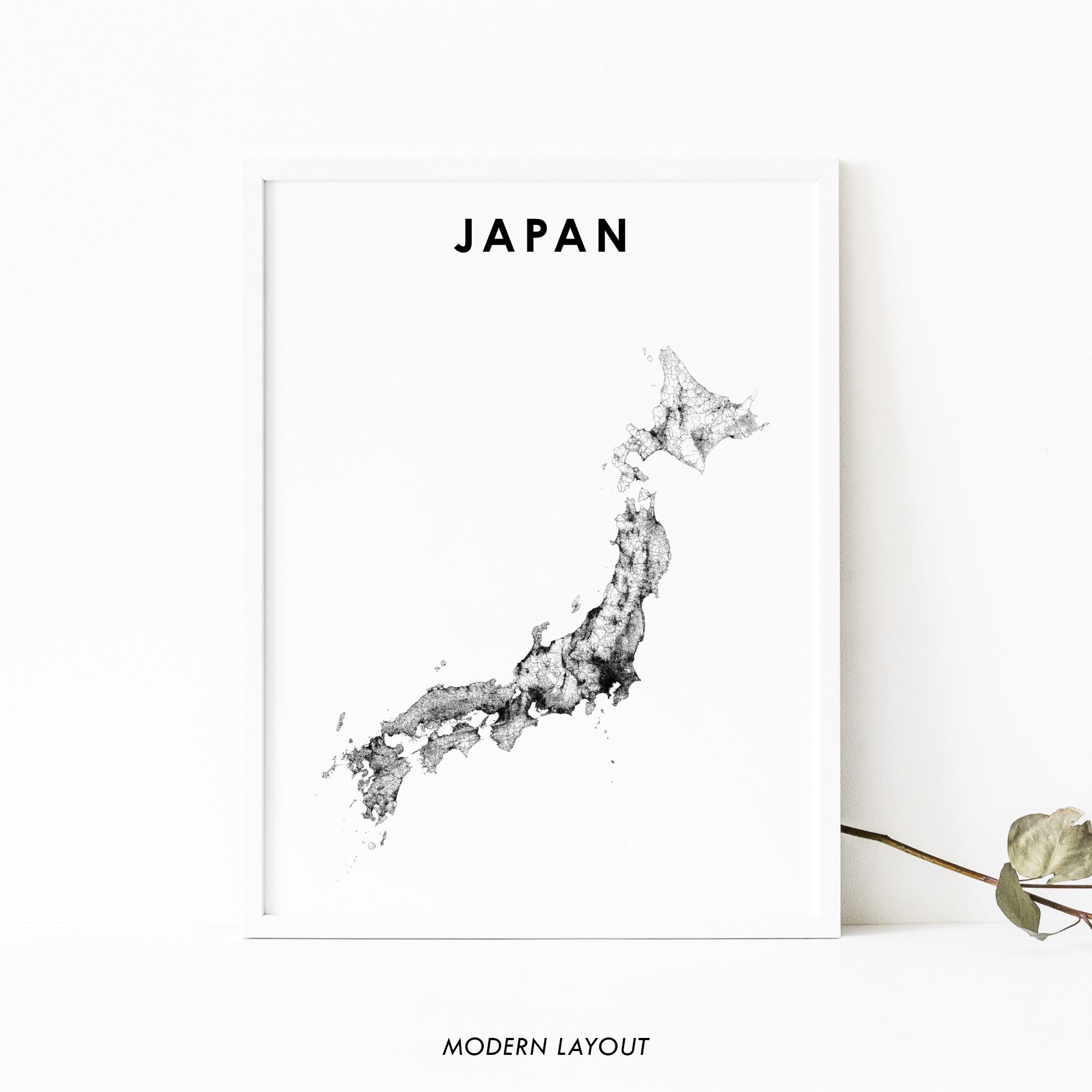 Japan Map Print Country Road Map Poster 日本 日本国 Tokyo Map | Etsy