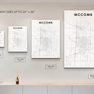 Mccomb MS Map Print, Mississippi USA Map Art Poster, Pike County, City ...