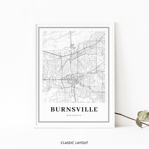 Burnsville MN Map Print, Minnesota USA Map Art Poster, Dakota, City ...