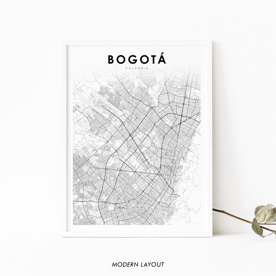 Bogota Colombia Map Print, Bogotá Map Art Poster, City Street Road Map ...