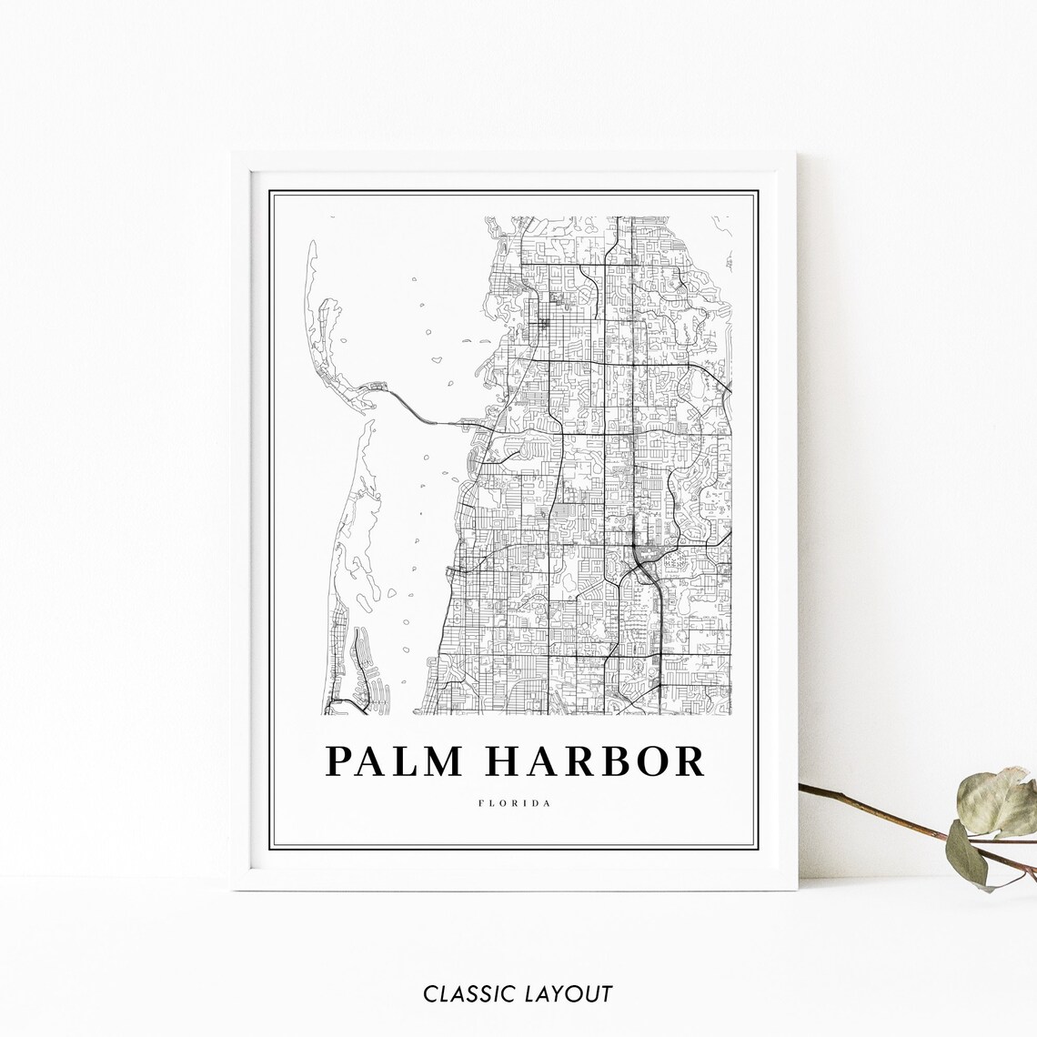 Palm Harbor FL Map Print Florida USA Map Art Poster City - Etsy