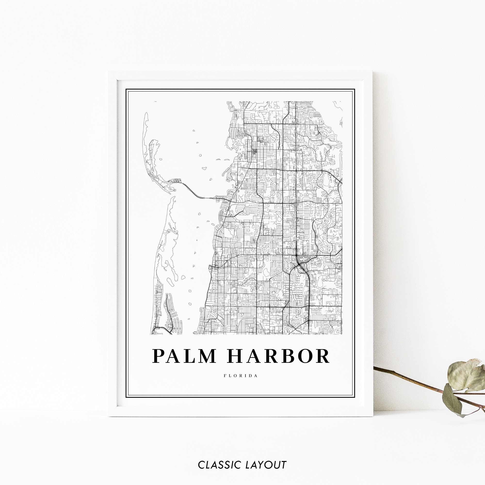 Palm Harbor FL Map Print Florida USA Map Art Poster City - Etsy