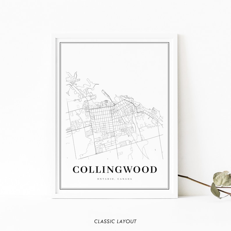 Collingwood Ontario Map Print ON Canada Map Art Poster | Etsy
