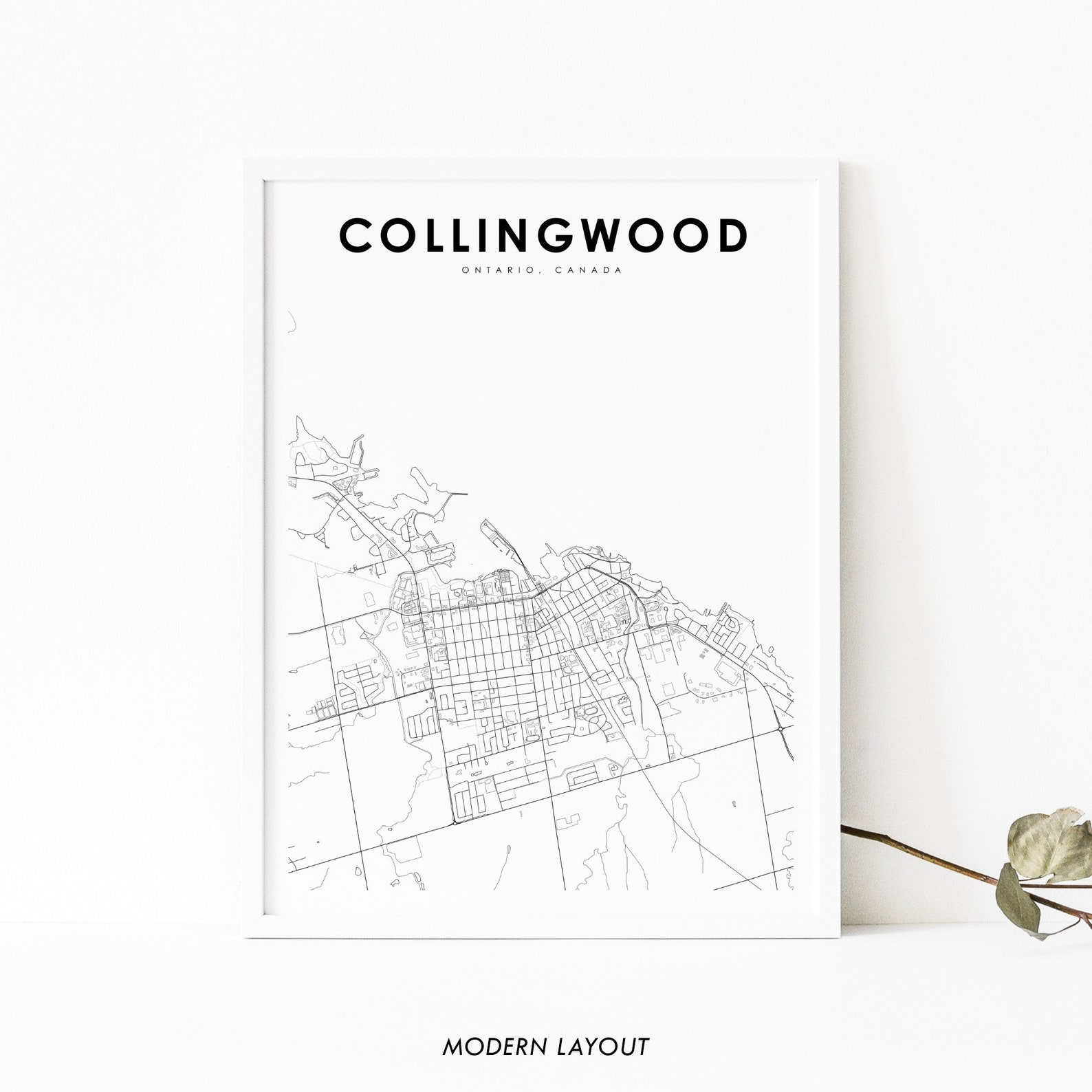 Collingwood Ontario Map Print ON Canada Map Art Poster - Etsy