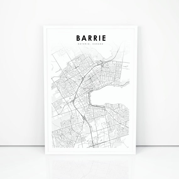 Barrie Ontario Map Print ON Canada Map Art Poster Simcoe | Etsy