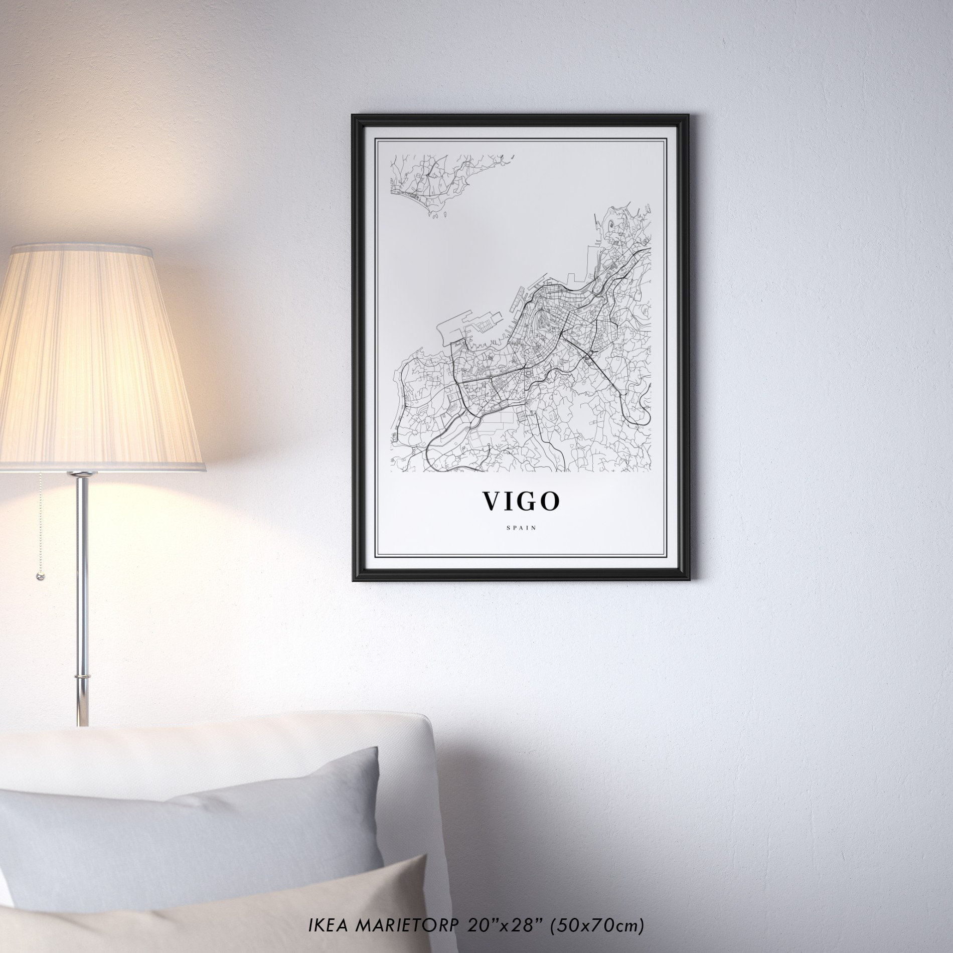 Vigo Spain Map Print Map Art Poster Pontevedra City Street | Etsy
