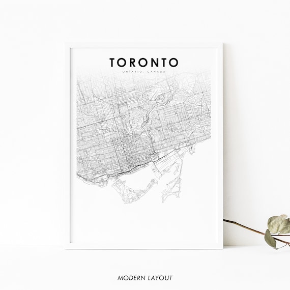 Toronto Ontario Map Print ON Canada Map Art Poster City - Etsy