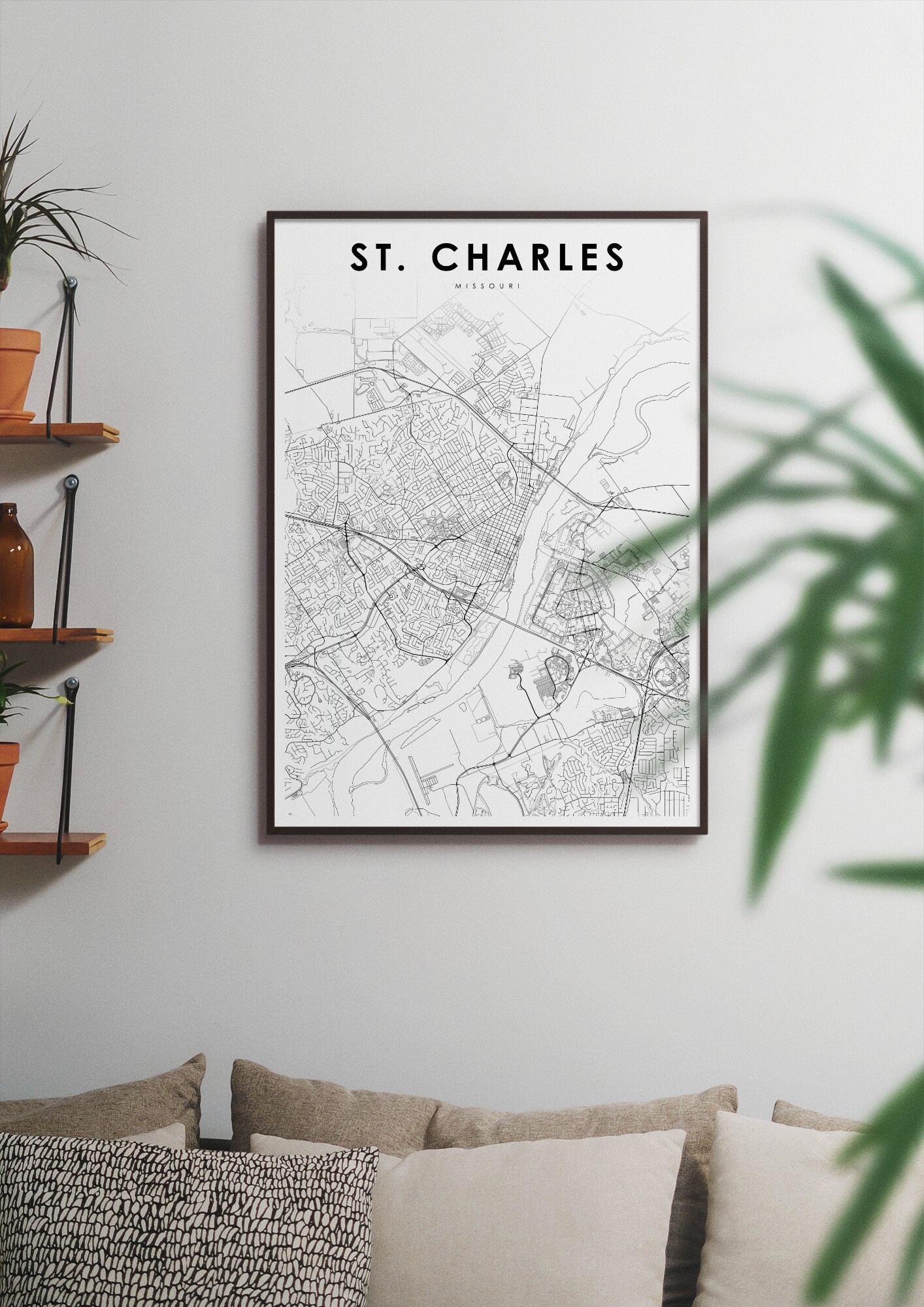 St. Charles MO Map Print Missouri USA Map Art Poster Saint | Etsy