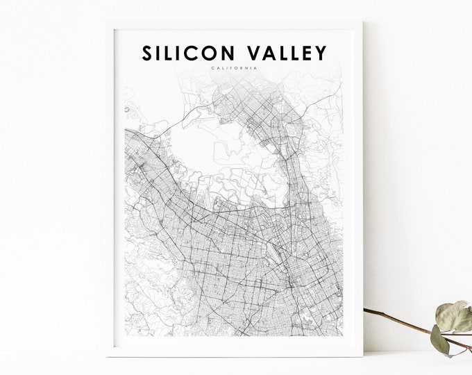 Silicon Valley Print, Silicon Valley Poster, San Jose, Palo Alto ...