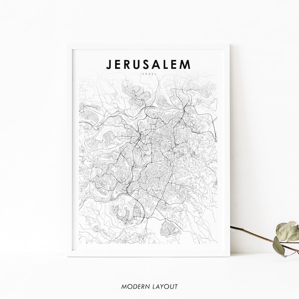 Jerusalem Map Poster - Etsy