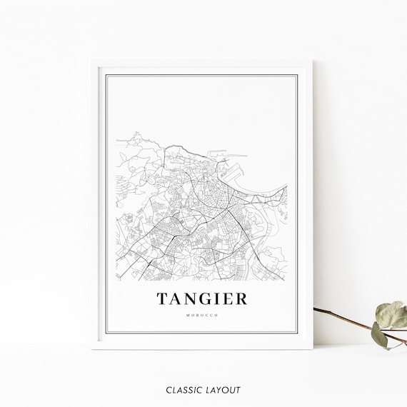 Home & Living Tangier map art city map print map poster Tangier map ...