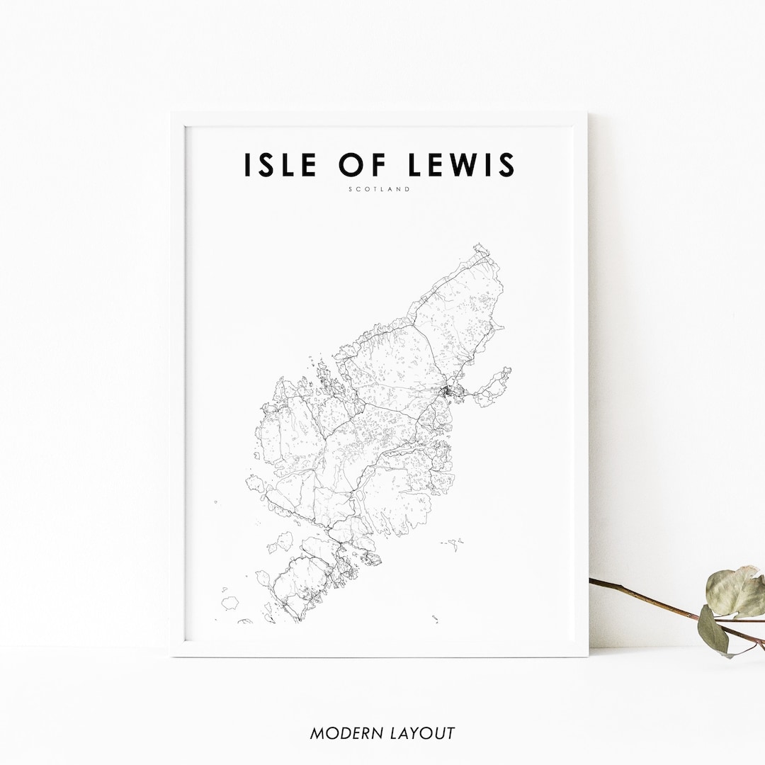 Isle of Lewis Schottland Karte Druck, Vereinigtes Königreich UK Karte ...