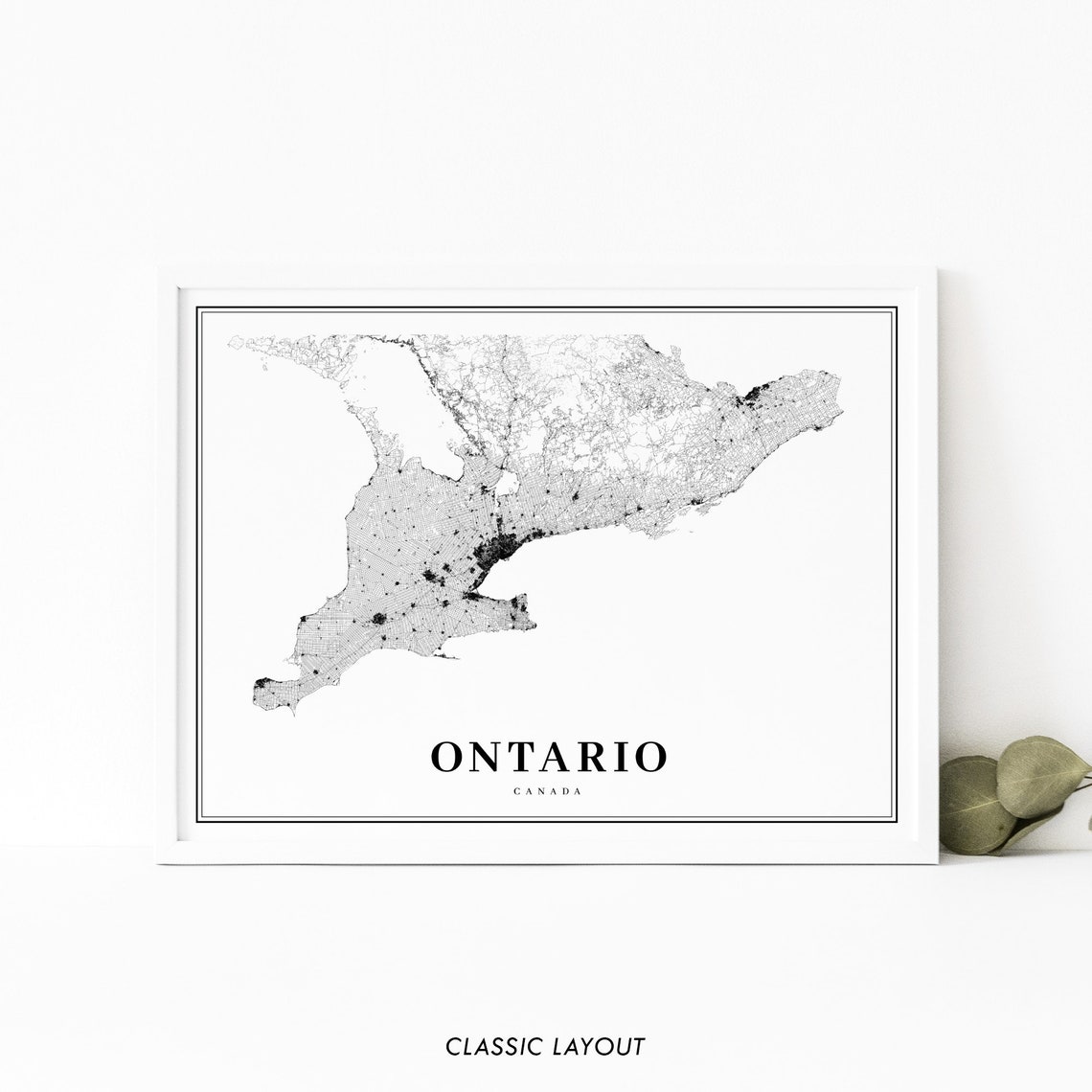 Southern Ontario Map Print Ontario Road Map Print Toronto ON - Etsy Canada